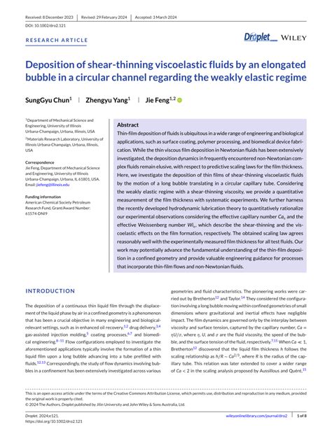 Pdf Deposition Of Shear‐thinning Viscoelastic Fluids By An Elongated Bubble In A Circular
