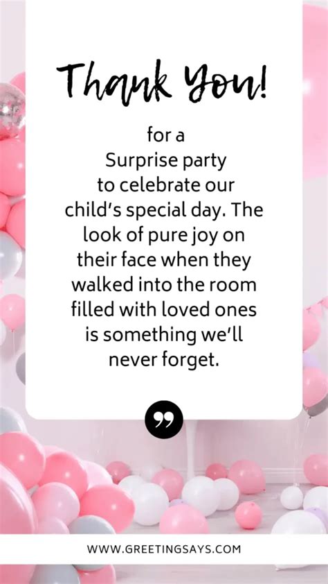 53 Thank You For The Surprise Party Messages Greeting Says