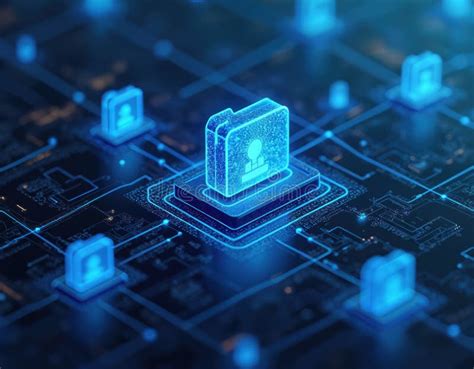 Illustration Of Digital Data Network With Modern Tech Design Blue Glowing Connections Represent
