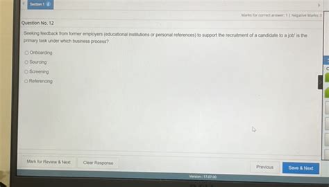 Sextion 14 Marks For Correct Answer 1 StudyX