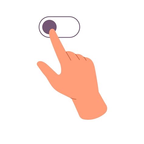 Premium Vector Person Slides To Switch On Or Off Flick Left Tutor For
