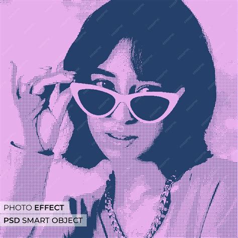 비트맵 효과가 있는 사람의 초상화 무료 psd 파일