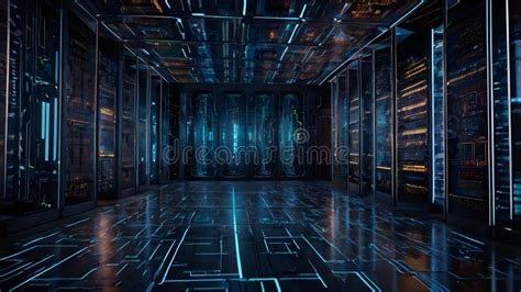 a futuristic supercomputer visualizing complex data stock illustration illustration of
