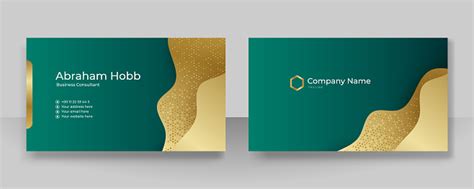 현대 우아한 간단한 깨끗한 짙은 녹색 골드 화이트와 블랙 명함 디자인 벡터 템플릿 창조적 인 전문 기술 기업 스타일 0명에 대한 스톡 벡터 아트 및 기타 이미지 Istock