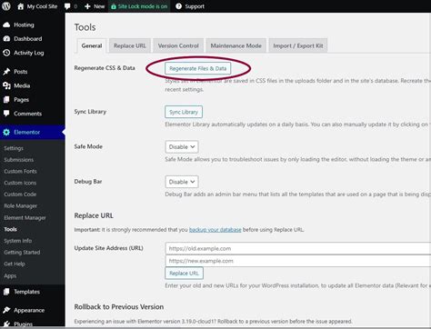 Regenerate Css And Data Elementor