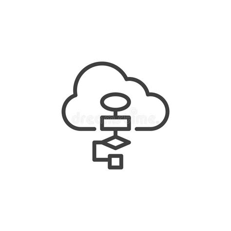 Cloud Workflow Line Icon Stock Vector Illustration Of Pixel 368743119