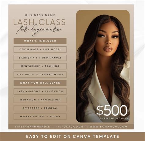 Lash Class Flyer Lash Extension Flyer Lash Training Course Lash Tech Training Beauty Class