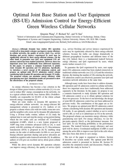 Optimal Joint Base Station And User Equipment Pdf Quality Of Service Mathematical Optimization