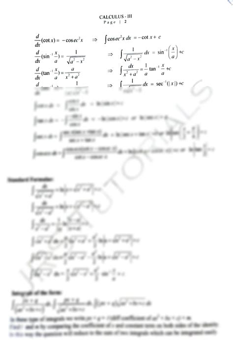 SOLUTION: Calculus basics of indefinite integrals - Studypool
