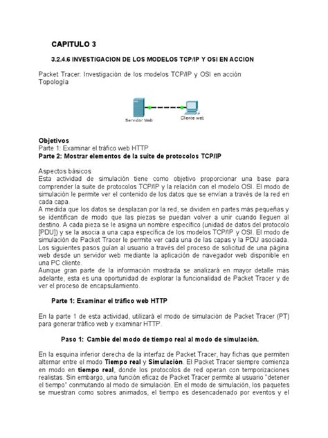 3 2 4 6 packet tracer investigating the tcp ip and osi models in
