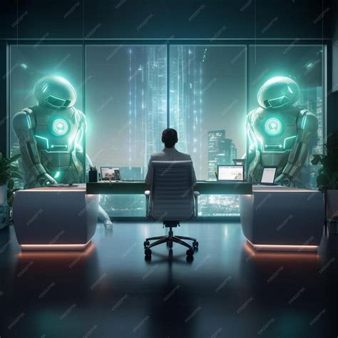 Premium Photo A Man Sitting At A Desk In Front Of A Window