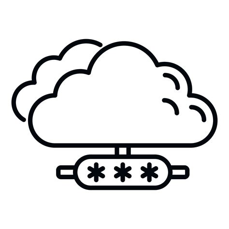 Secure Cloud Data Icon Outline Vector Code Lock Vector Art At Vecteezy