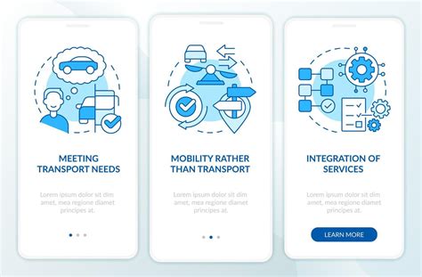 Maas Concept Components Blue Onboarding Mobile App Screen Transport Walkthrough 3 Steps