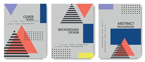 Vector Set Of Modern Abstract Geometric Cover Backgrounds With Simple Shapes In A Minimal Trendy