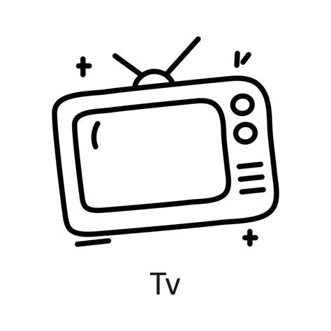 Tv Vector Outline Icon Design Illustration Communication Symbol On
