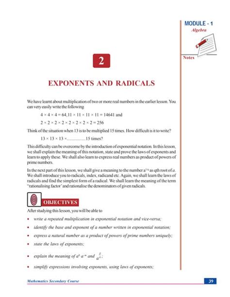 Exponents And Exponential Notation Pptx