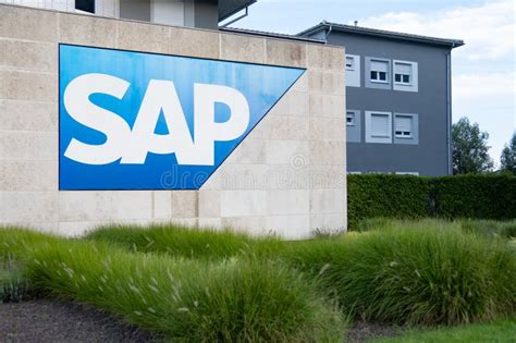 Sap Logo On Corporate Building Facade Global Software Company Headquarters With Modern