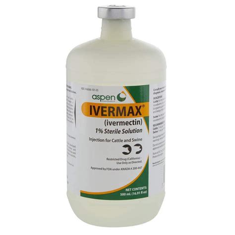 Ivermax 1 Injectable Sterile Solution 500 Ml Brand May Vary Atwoods