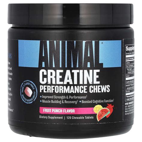 Animal Creatine Performance Chews Fruit Punch 120 Chewable Tablets