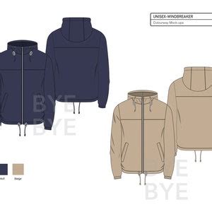 Windbreaker Jacket Fashion Design Flat Sketches To Download