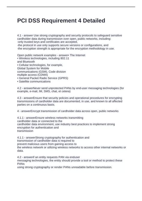 Pci Dss Requirement 4 Detailed Questions And Answers Pci Stuvia Us