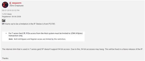 Pcie Xdma Bypass 64 Bit Access Issues