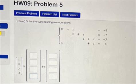 Solved Point Solve The System Using Row Operations Chegg