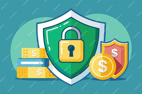 Premium Vector Padlock And Money Inside Shield Design
