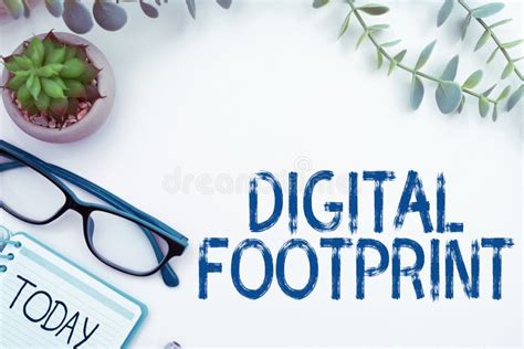 Hand Writing Sign Digital Footprint Internet Concept Uses Digital Technology To Operate The