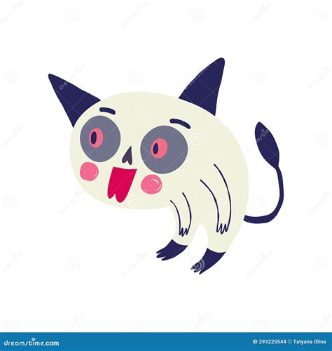 Funny Funky Kitty Vibrant Halloween Character Stock Vector Illustration Of October Autumn