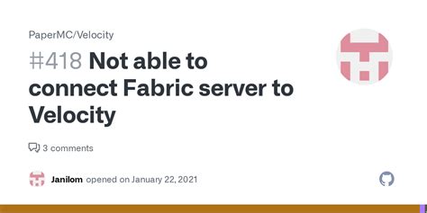 not able to connect fabric server to velocity · issue 418 · papermc