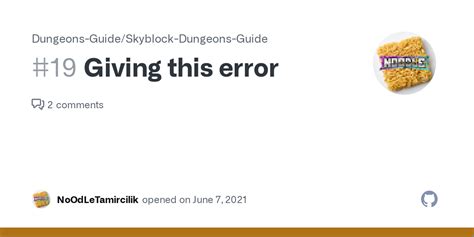 Giving This Error · Issue 19 · Dungeons Guideskyblock Dungeons Guide