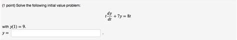 solved problem 2 1 point solve the following initial