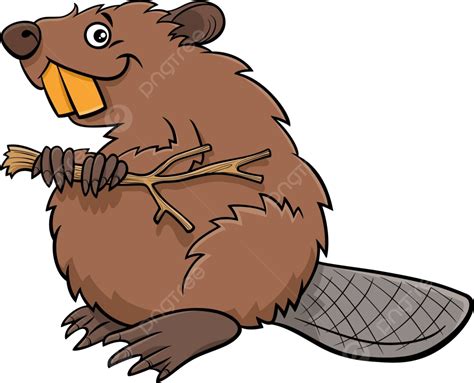 Cartoon Beaver Comic Animal Character Rodent Beaver Wild Vector Rodent