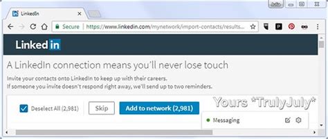 HowTo Import Contacts To LinkedIn Yours TrulyJuly