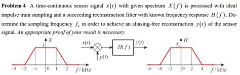Solved Problem 4 A Time Continuous Sensor Signal X T With Chegg Com
