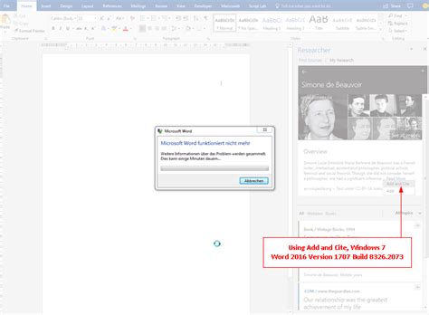 Researcher In Word Leads To Word Crash On Two Use Scenarios Microsoft Community