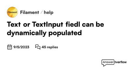 Text Or Textinput Fiedl Can Be Dynamically Populated Filament