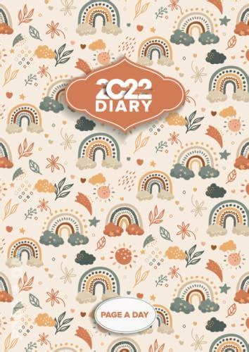 Diary A Page A Day View With Full Page Sunday Pretty Rainbow With Flowers And Leaves