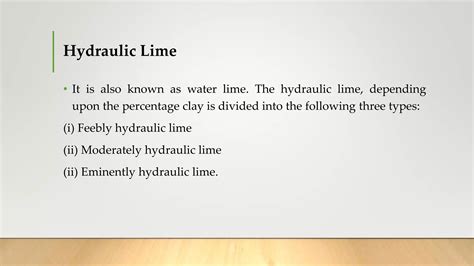 Lime Classification Properties Uses Pptx Civil Engineering