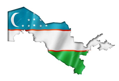 Premium Photo Uzbekistan Flag Map