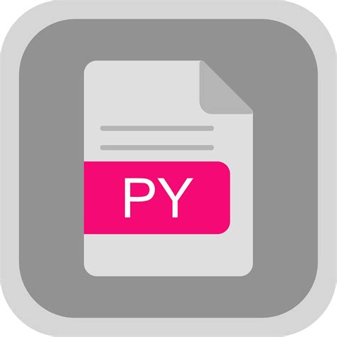 Py File Format Flat Round Corner Icon Design 43981151 Vector Art At