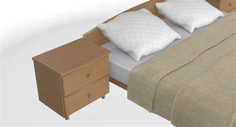 사이드 테이블이있는 침대 3d 모델 13 3ds C4d Fbx Obj Free3d