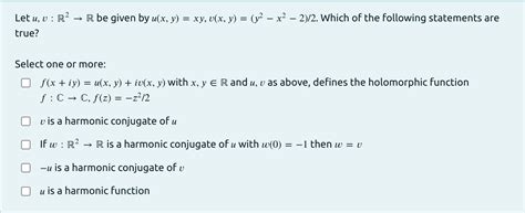 Solved Let U V R R Be Given By Chegg Com