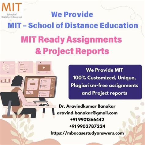 Mit Sde Executive Mba Assignments And Project Reports With Certificate In
