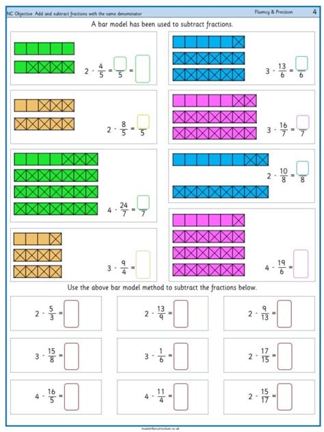 Add And Subtract Fractions With The Same Denominator Master The Curriculum