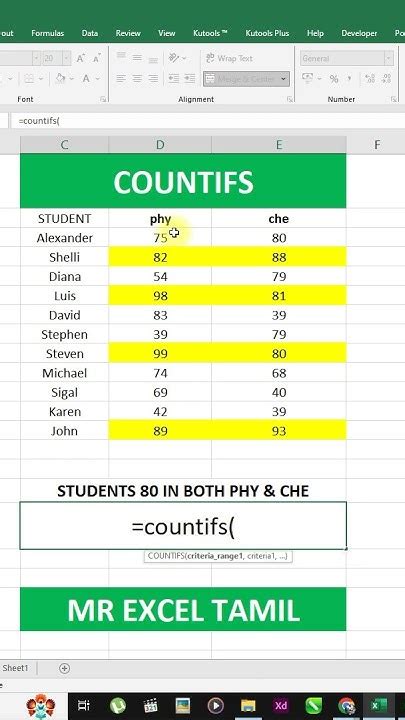 How To Use Countifs In Excel For Multiple Condition Counting Master Data Analysis In Tamil