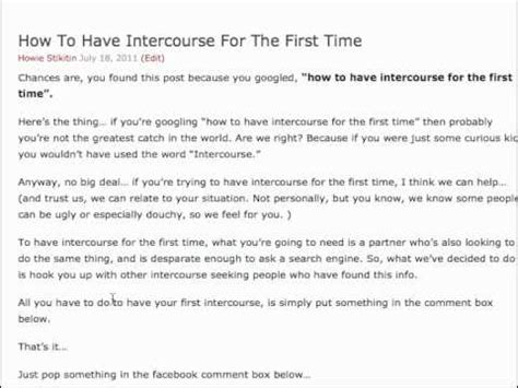 How To Have Intercourse For The First Time YouTube