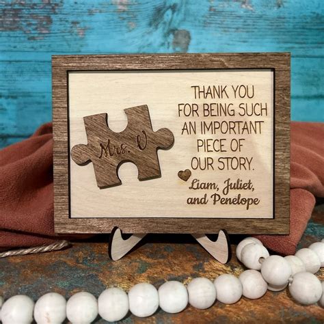 Thank You For Being An Important Piece Of My Story Thank You Teacher Plaque Personalized