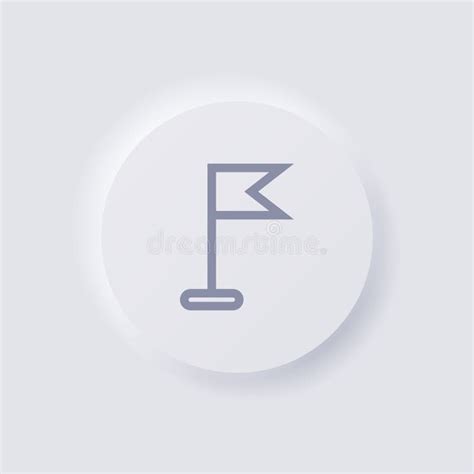 Flag Icon White Neumorphism Soft Ui Design Stock Vector Illustration Of Push Server 265812143